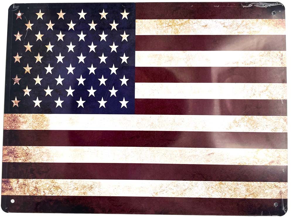 Vintage Style American Flag Metal Sign – Grandpa Harley